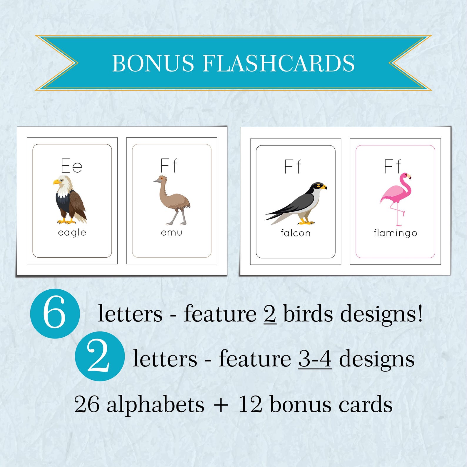 Alphabet Birds Flashcards | A-Z Birds Learning Cards for Kids | Digital ...