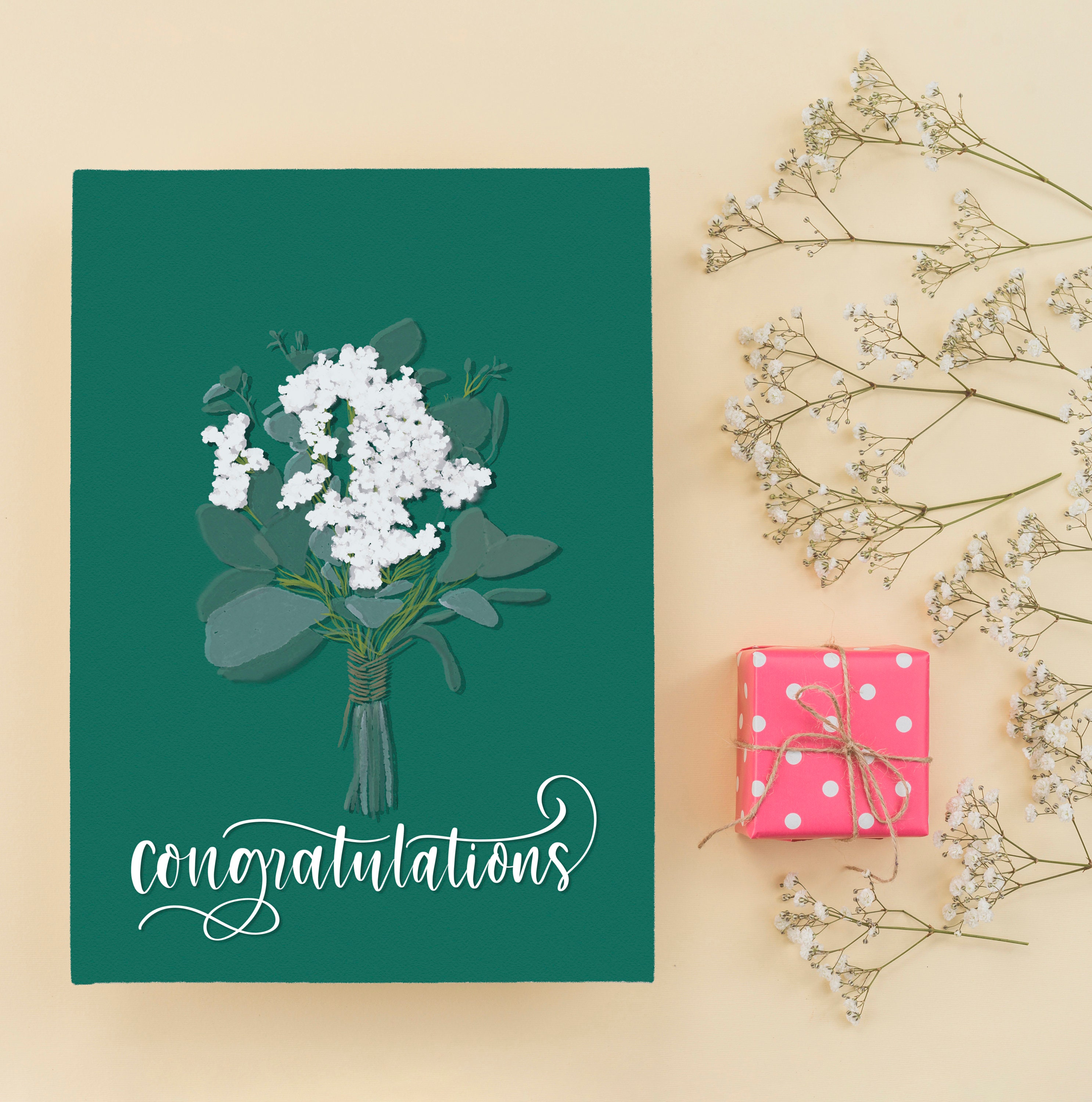 Printable Congratulations Greeting Card, Congrats Greeting Card, Floral ...