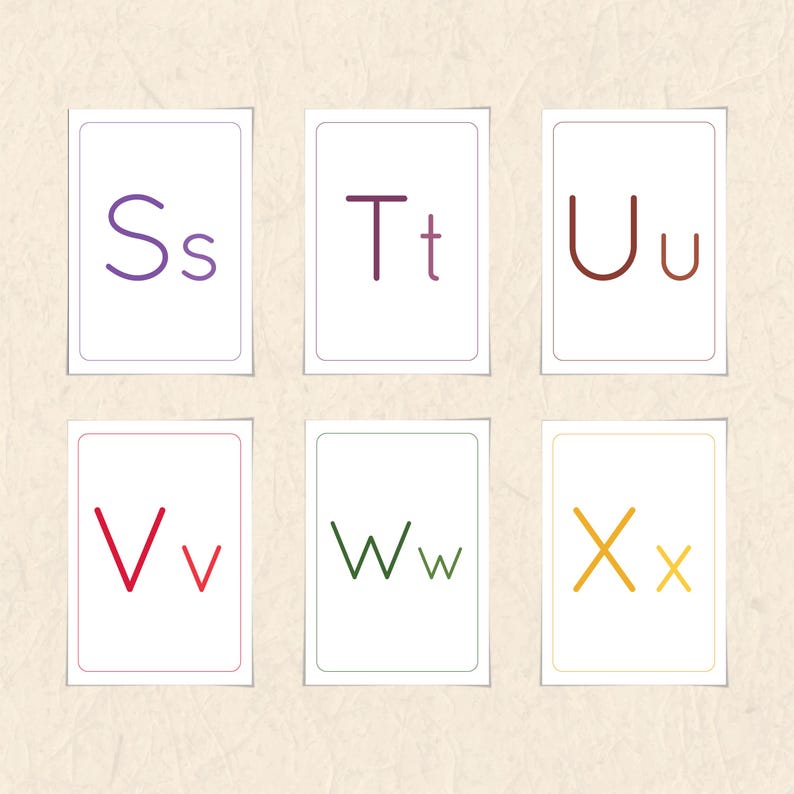 Rainbow Alphabet Flashcards for Toddlers, Printable ABC Flashcards ...