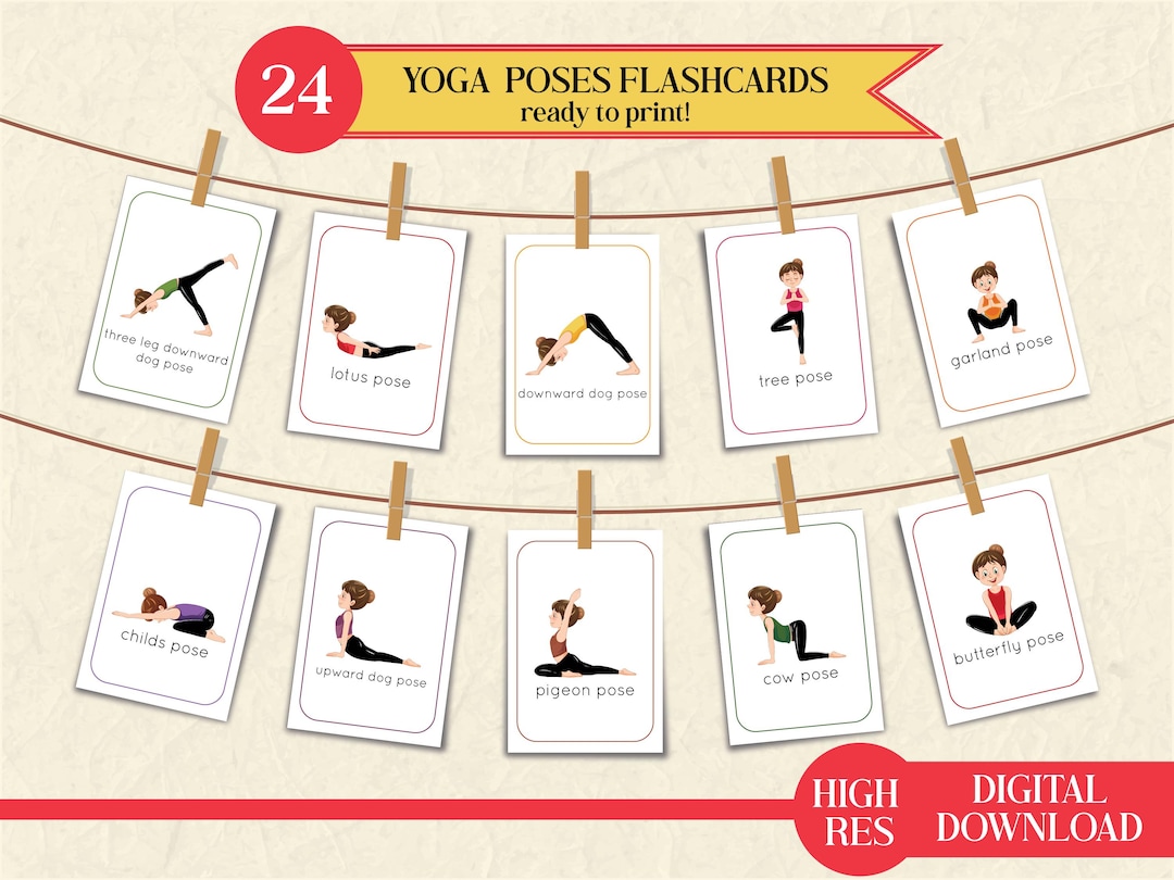 Kids Yoga Flashcards | 24 Printable Yoga Poses for Mindfulness & Play ...
