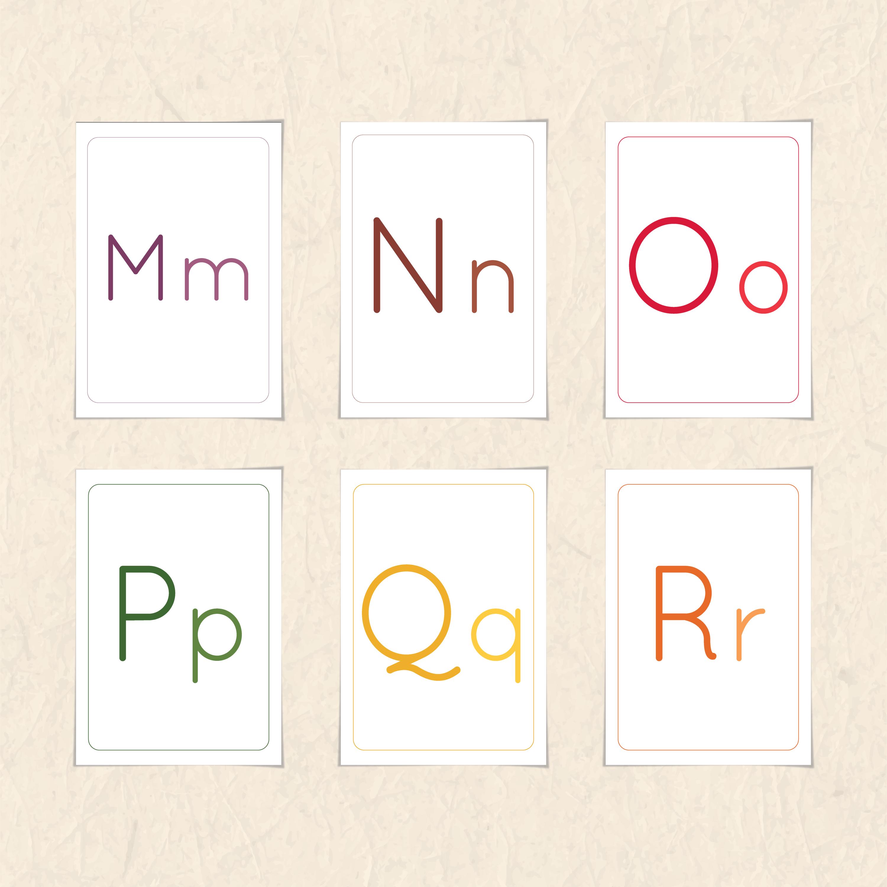 Rainbow Alphabet Flashcards for Toddlers, Printable ABC Flashcards ...