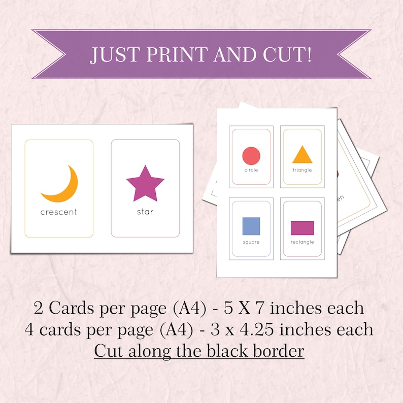 15 Shapes Flashcards Montessori-inspired Learning for Toddlers ...