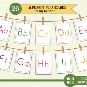Rainbow Alphabet Flashcards for Toddlers, Printable ABC Flashcards ...