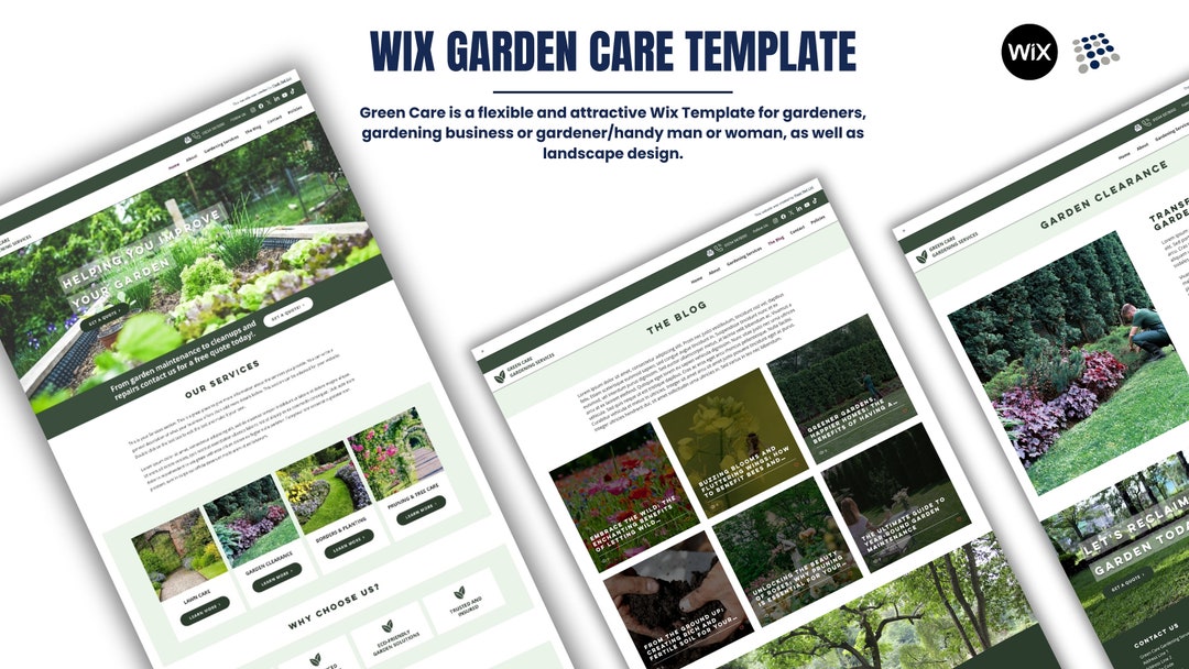 Wix Green Gardener Landscape Theme Website Template Wix Website ...