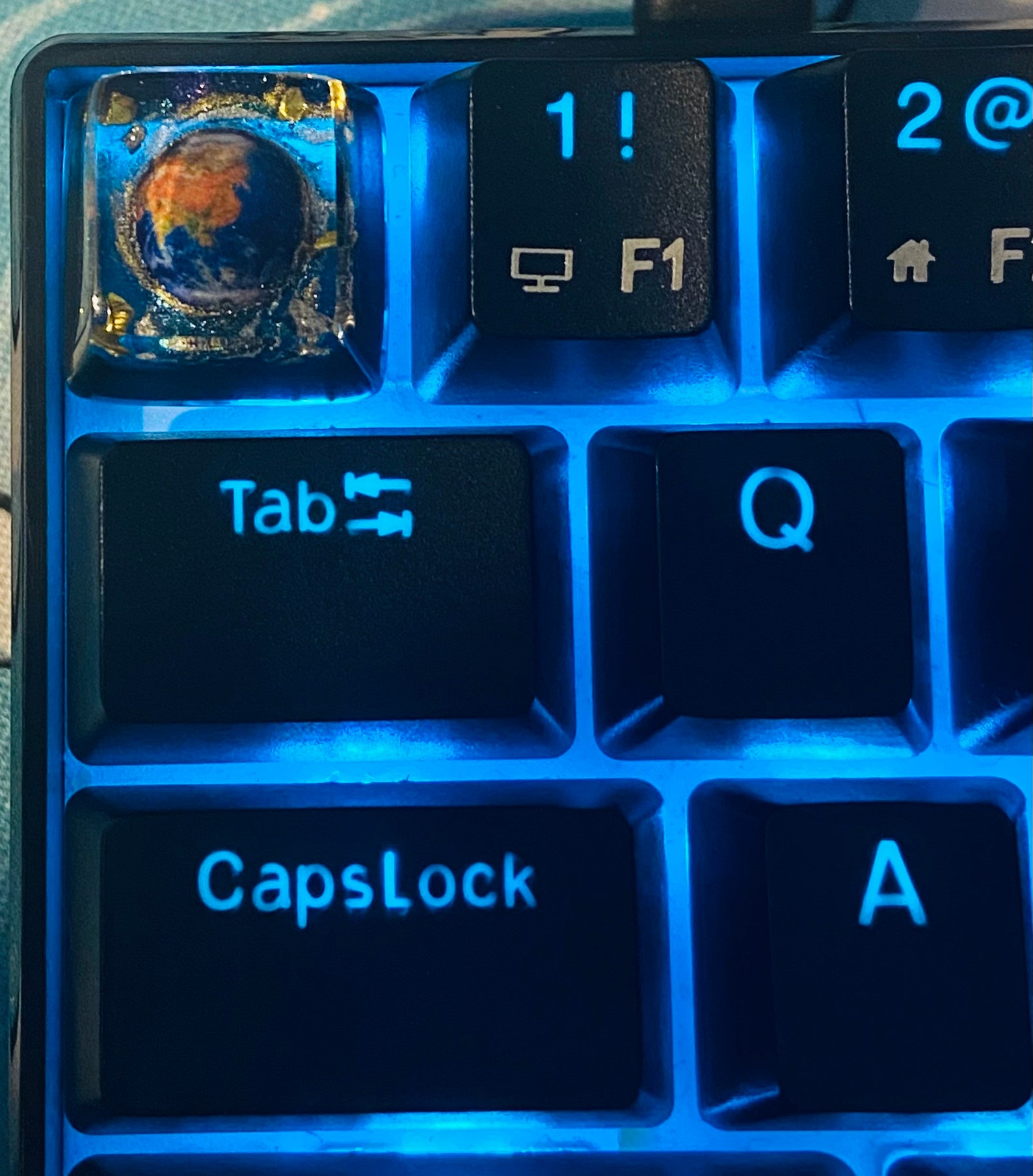 Starry Night Solar System Planets Galaxy Space Stars Keycaps Resin ...