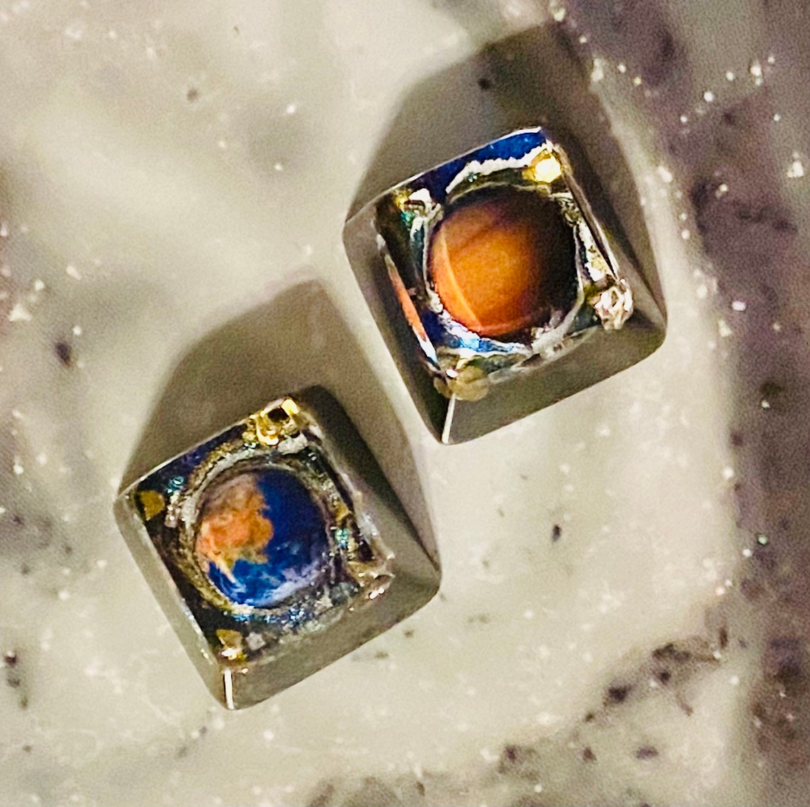 Starry Night Solar System Planets Galaxy Space Stars Keycaps Resin ...