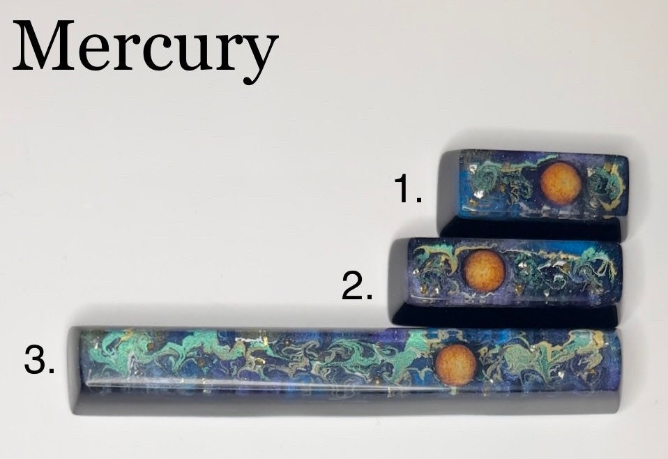 Starry Night Solar System Planets Galaxy Space Stars Keycaps Resin ...