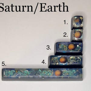 Starry Night Solar System Planets Galaxy Space Stars Keycaps Resin ...