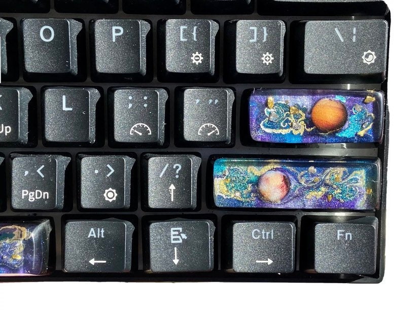 Starry Night Solar System Planets Galaxy Space Stars Keycaps Resin ...