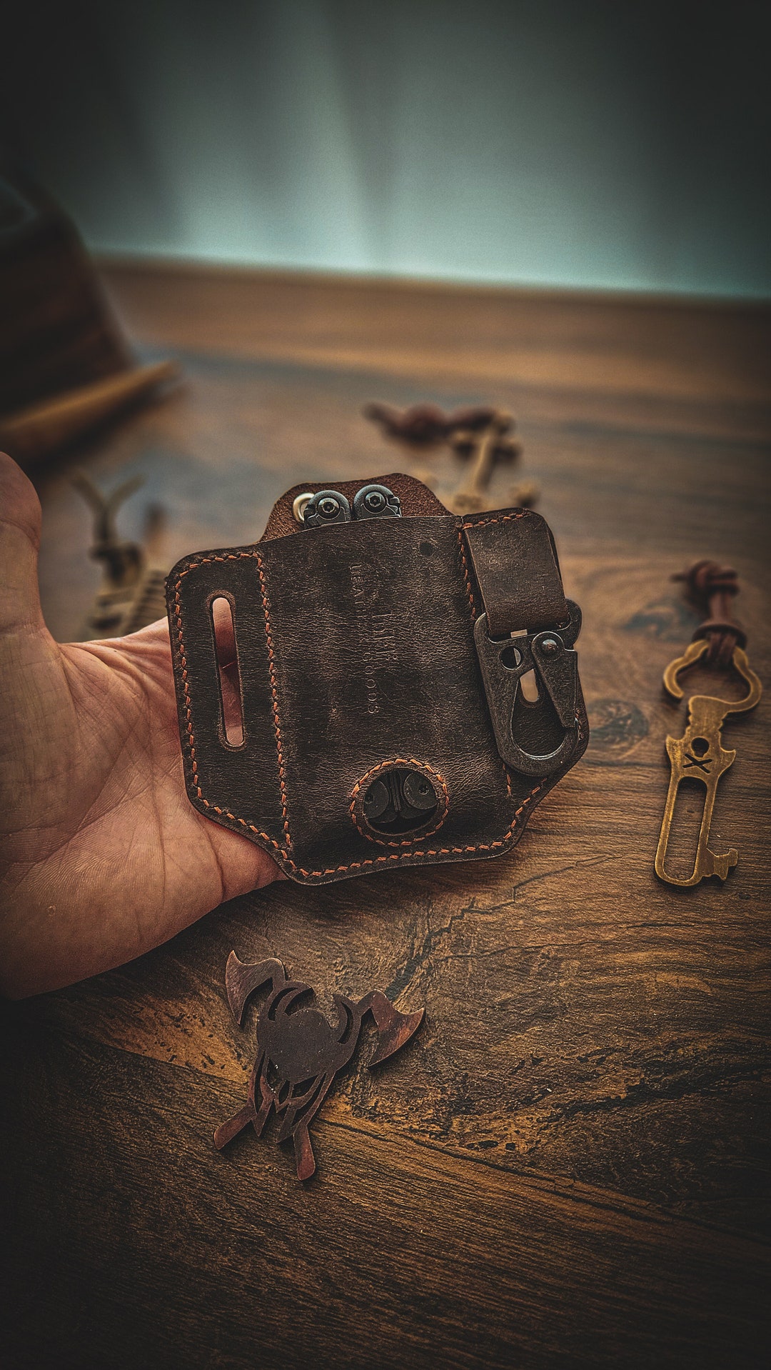 Leather Multitool Belt Sheath Leatherman Wave Charge Holster Handmade ...