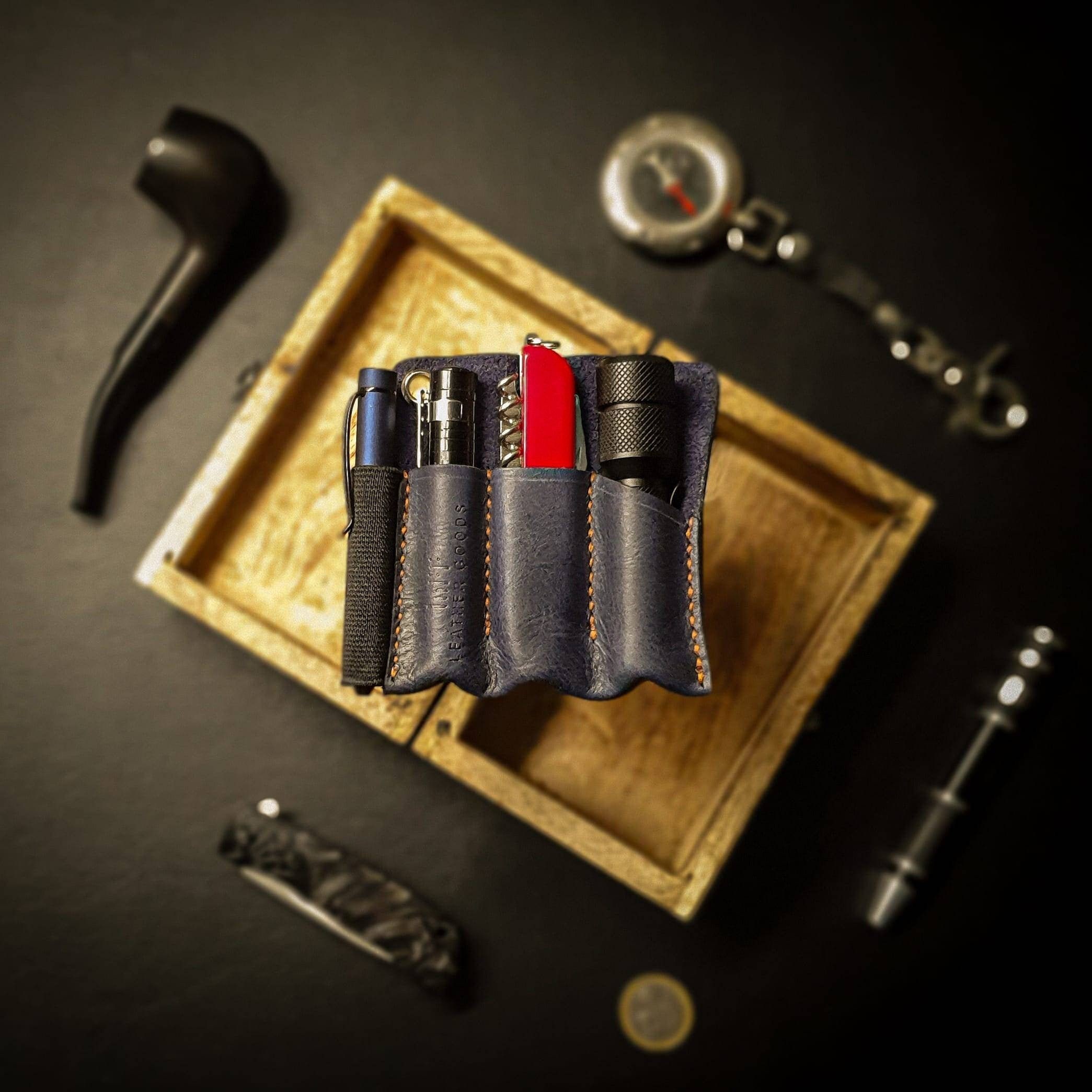 DELTA EDC Leather Organizer, EDC Caddy, Edc Leather Slip, Edc Pocket ...