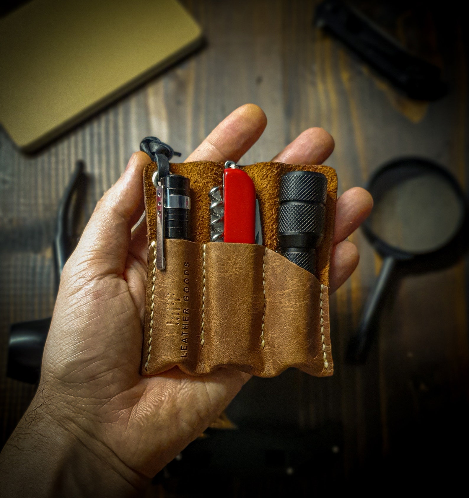 DELTA EDC Leather Organizer, EDC Caddy, Edc Leather Slip, Edc Pocket ...