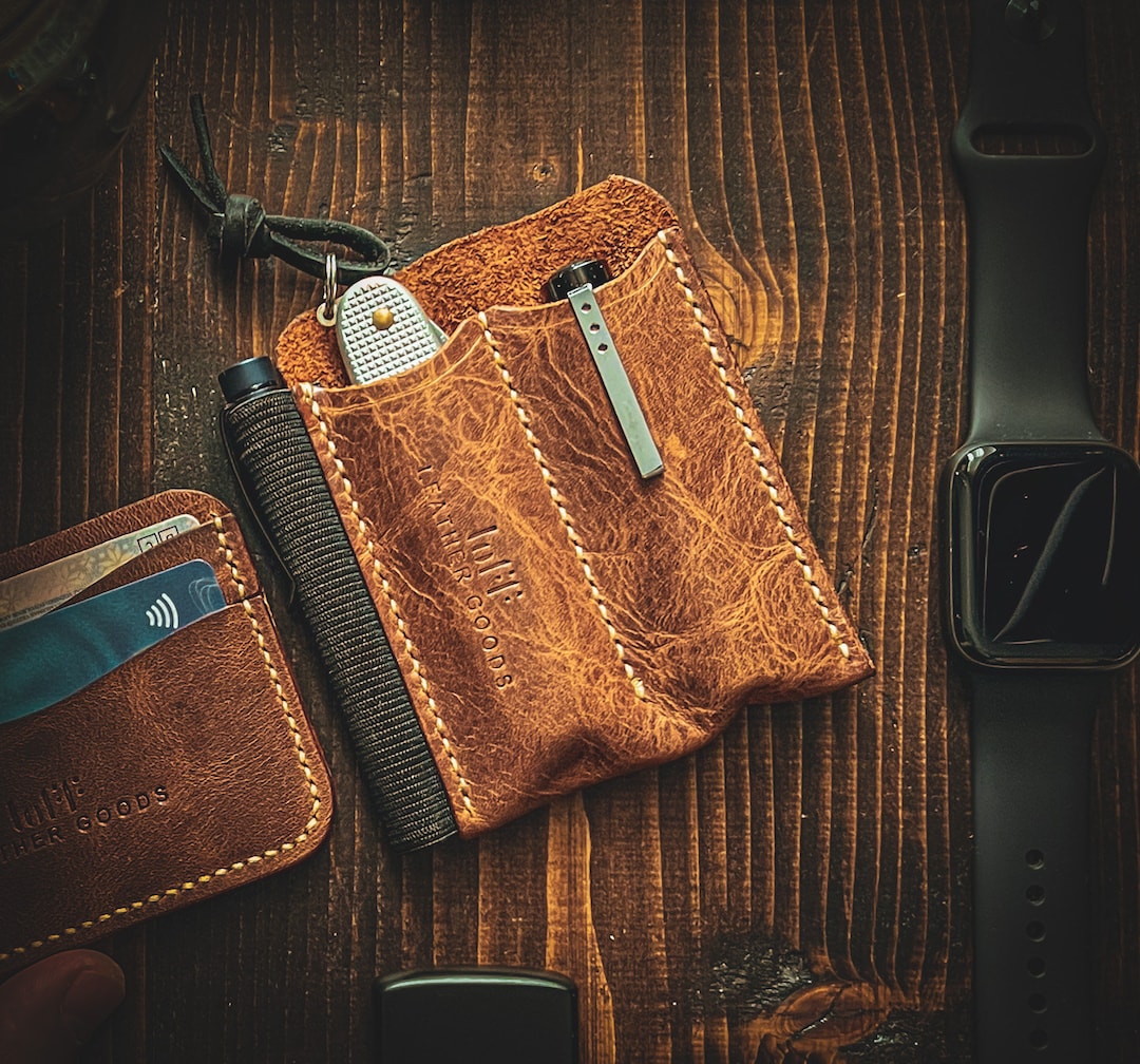 ALFA EDC Caddy Leather Organizer, Edc Leather Slip, Edc Pocket ...