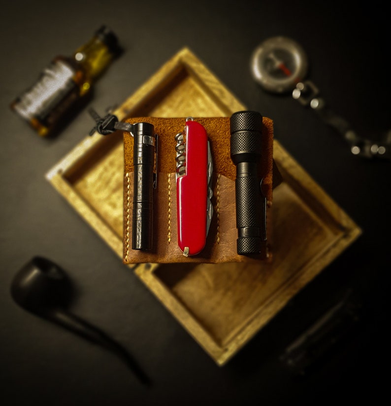 DELTA EDC Leather Organizer, EDC Caddy, Edc Leather Slip, Edc Pocket ...