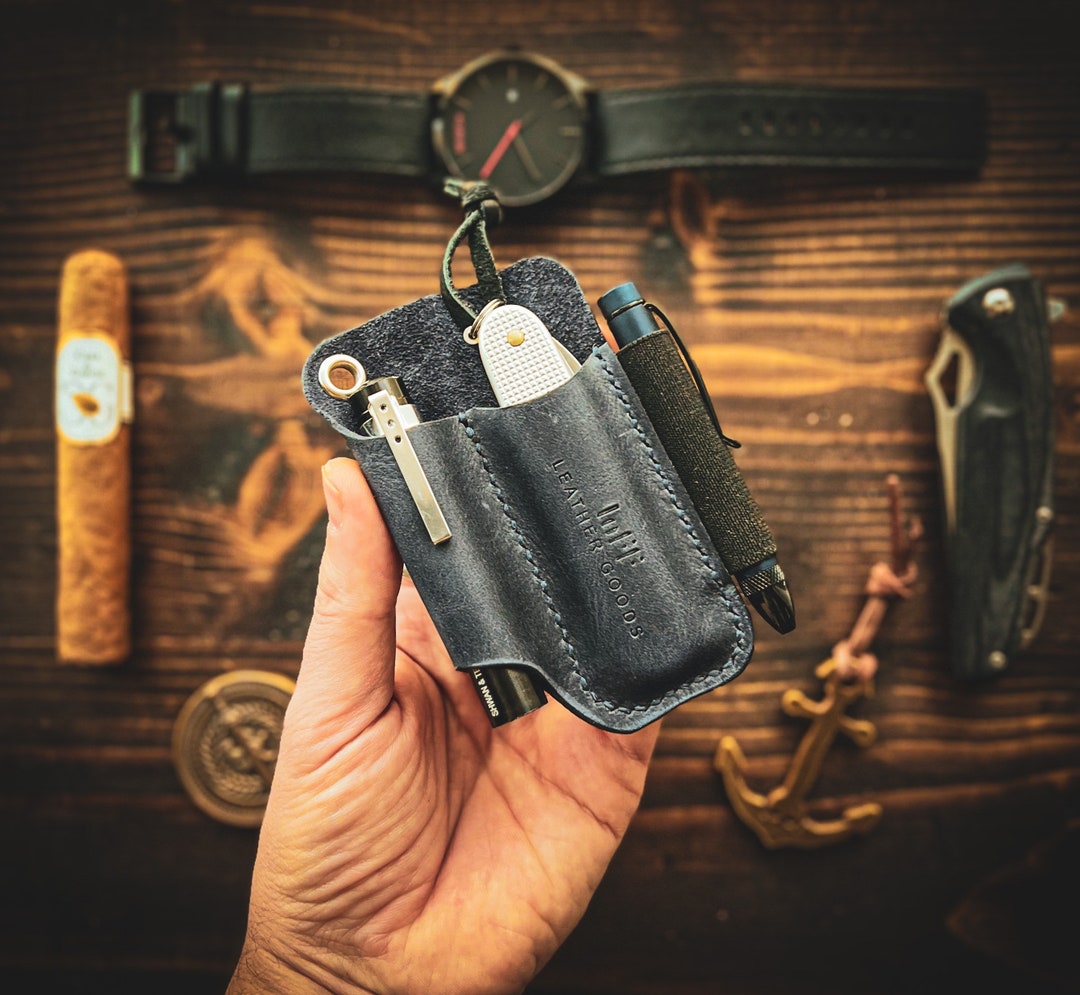 KLUT II EDC Caddy W Belt Clip, Leather Caddy Pocket Organizer, Knife ...