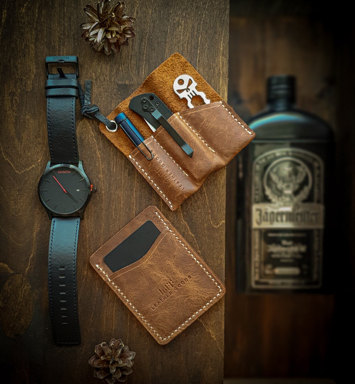 DELTA EDC Leather Organizer, EDC Caddy, Edc Leather Slip, Edc Pocket ...