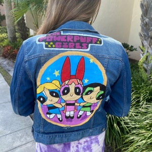 Powerpuff Girls Painted Jean Jacket - Etsy