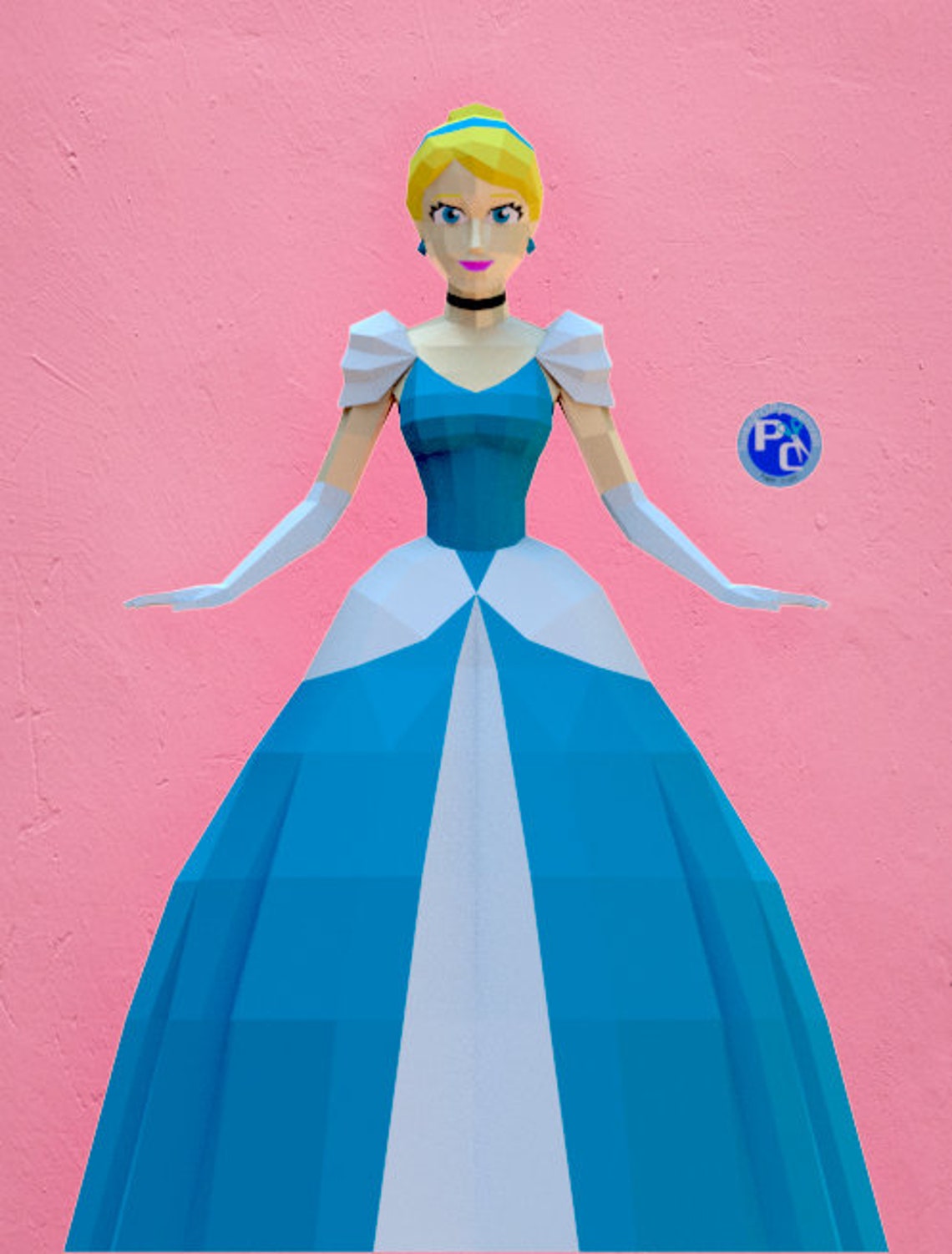 Cinderella Papercraft 3d Cinderella Lowpoly Sheet A4 - Etsy