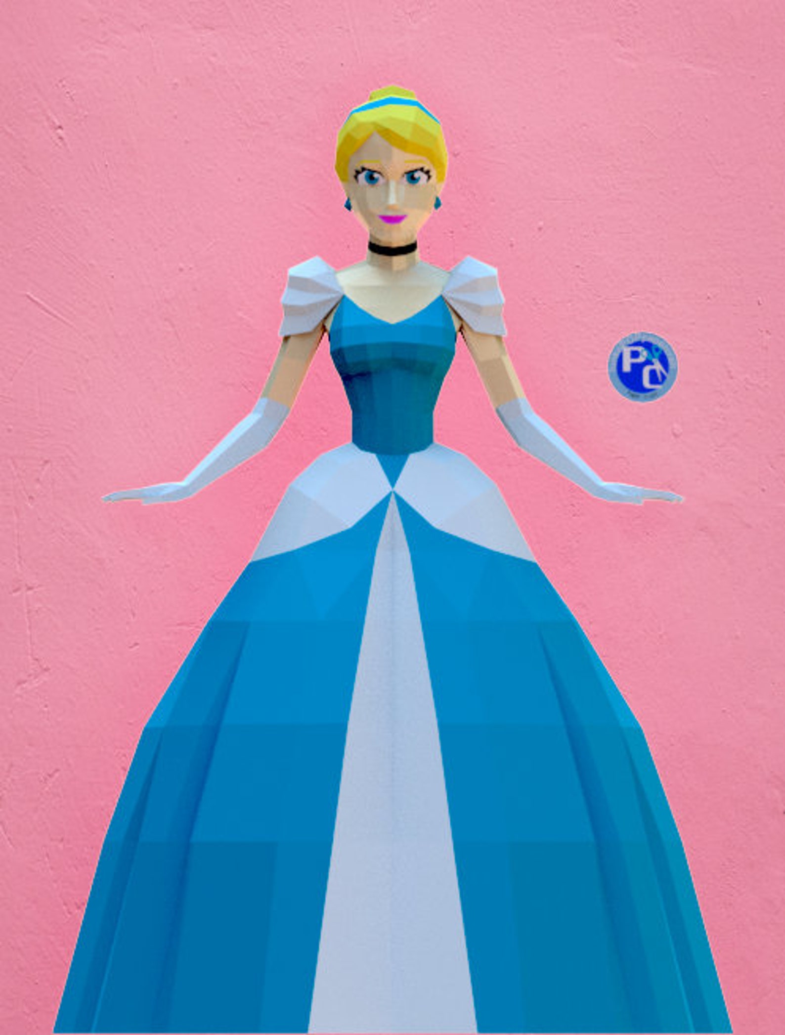 Cinderella Papercraft 3d, Cinderella Lowpoly, Sheet A4 Princess ...