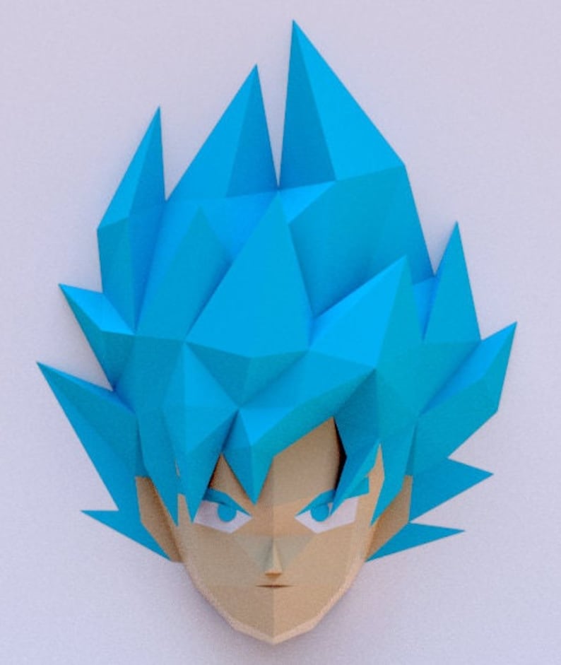Goku Papercraft, Lowpoly for Wall, A4 Sheet, PDF, - Etsy