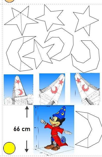 Mickey Mouse Papercraft, Origami, DIY, Deco, Lowpoly, 3D Decoration ...