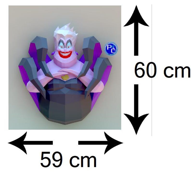 Ursula Papercraft Lowpoly PDF A4 - Etsy
