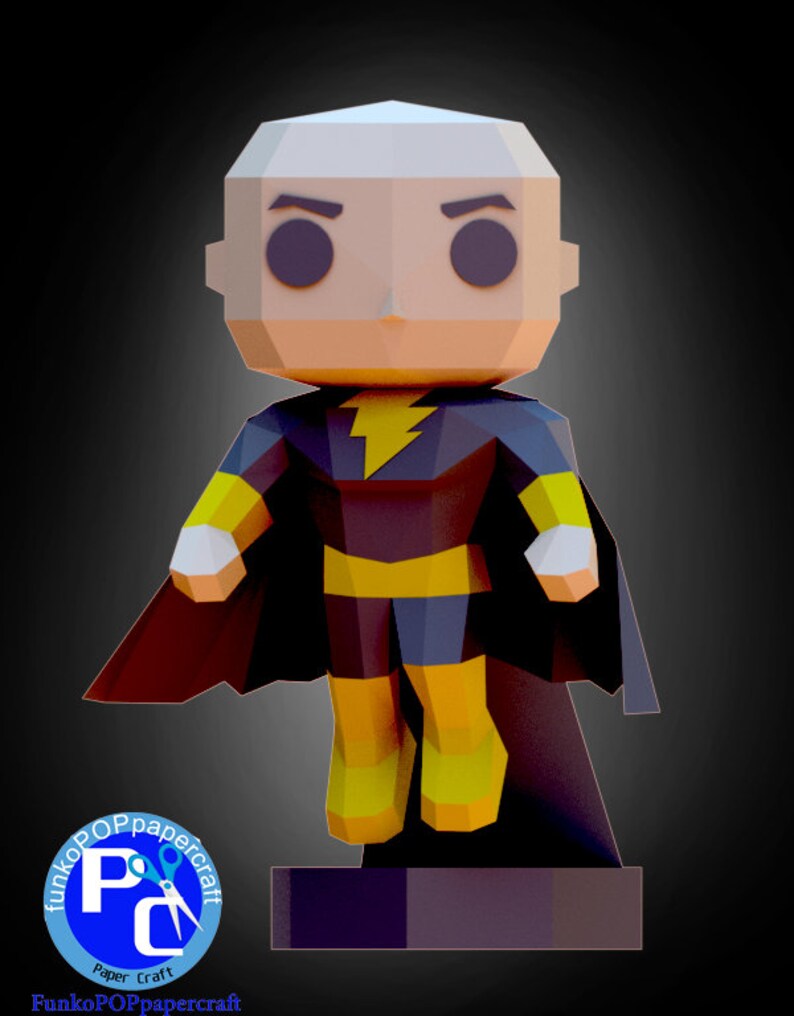 Black Adam Funko Pop Papercraft A4 Sheet Lowpoly Papercraft - Etsy
