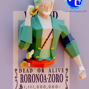 Roronoa Zoro Papercraft, PDF, A4, Lowpoly - Etsy
