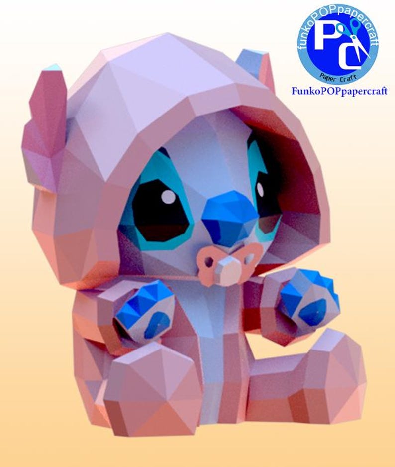 Baby Stitch Papercraft. PDF A4. Lowpoly - Etsy