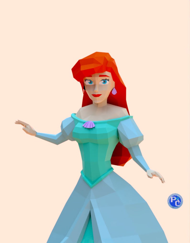 Ariel papercraft princess papercraft la sirenita muñeca - Etsy España