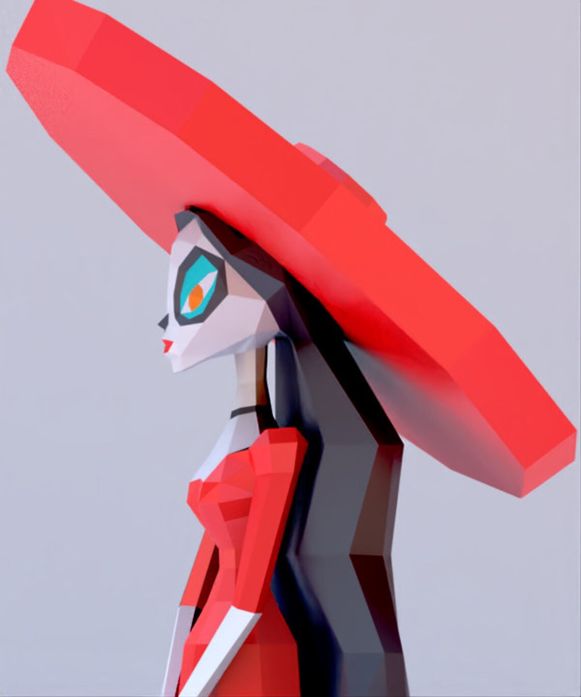 Catrina Papercraft, Day of the Dead, Book of Life, Lowpoly Papercraft ...