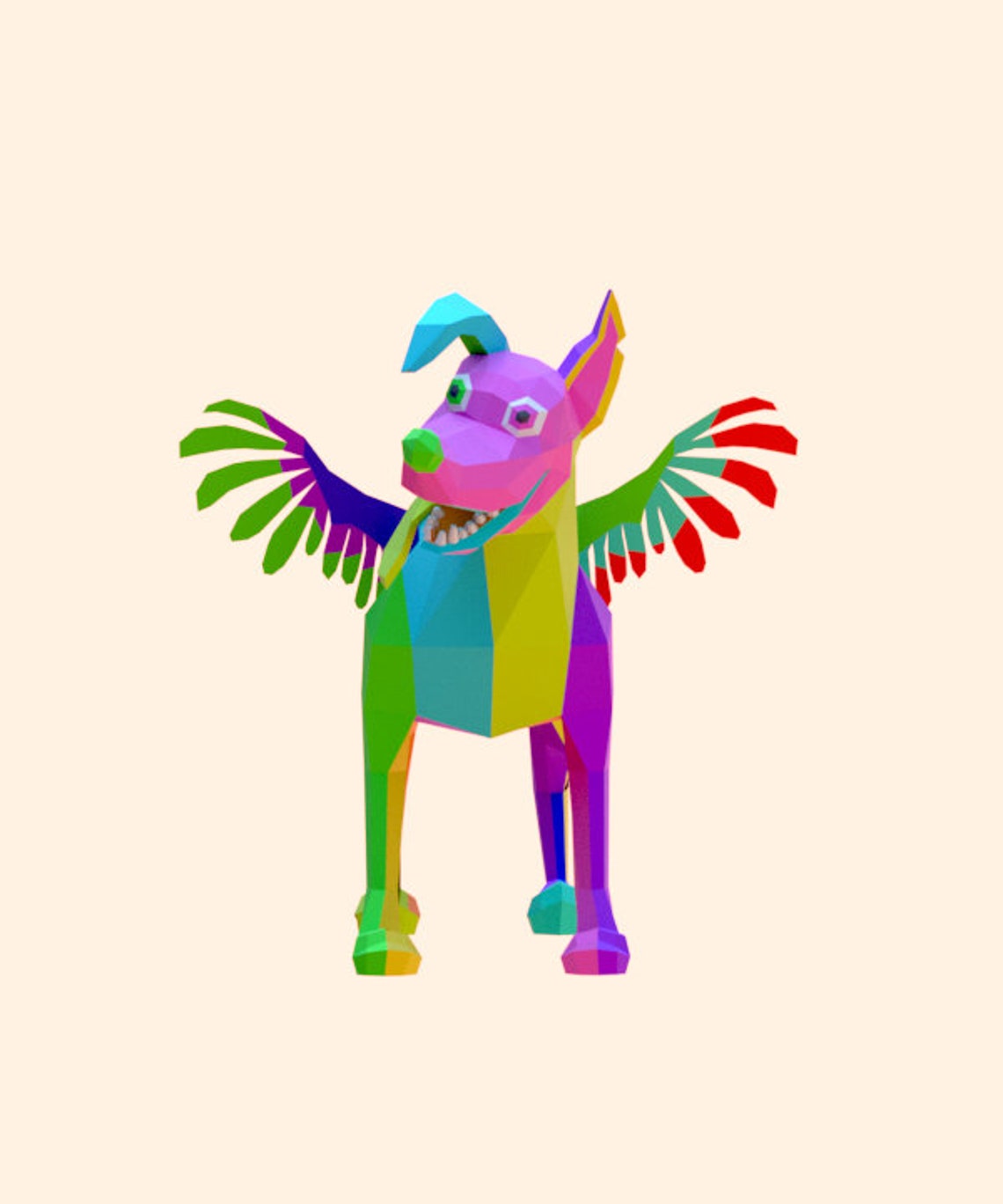 Dante Papercraft, Alebrije, Coco, 3D Papercraft, PDF, DIY, Crafts, Day ...