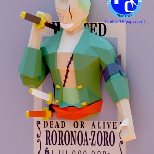 Roronoa Zoro Papercraft, PDF, A4, Lowpoly - Etsy