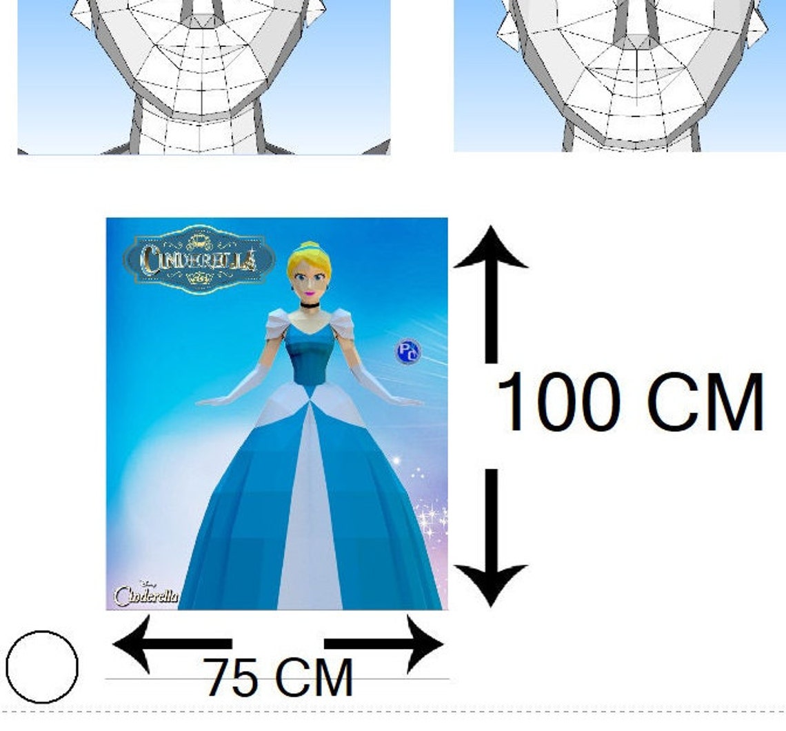 Cinderella Papercraft 3d, Cinderella Lowpoly, Sheet A4 Princess ...