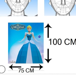 Cinderella Papercraft 3d, Cinderella Lowpoly, Sheet A4 Princess ...