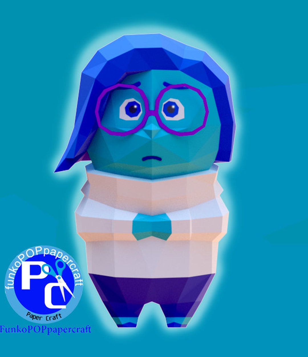 Sadness Papercraft Lowpoly PDF - Etsy