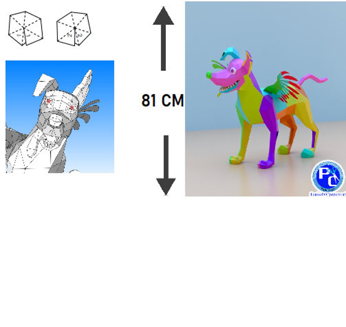 Dante Papercraft, Alebrije, Coco, 3D Papercraft, PDF, DIY, Crafts, Day ...