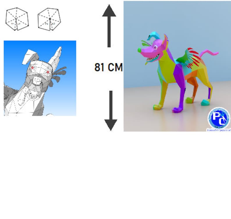 Dante papercraft, alebrije, coco, 3d papercraft, PDF, DIY, Manualidades, dia de los muertos ...