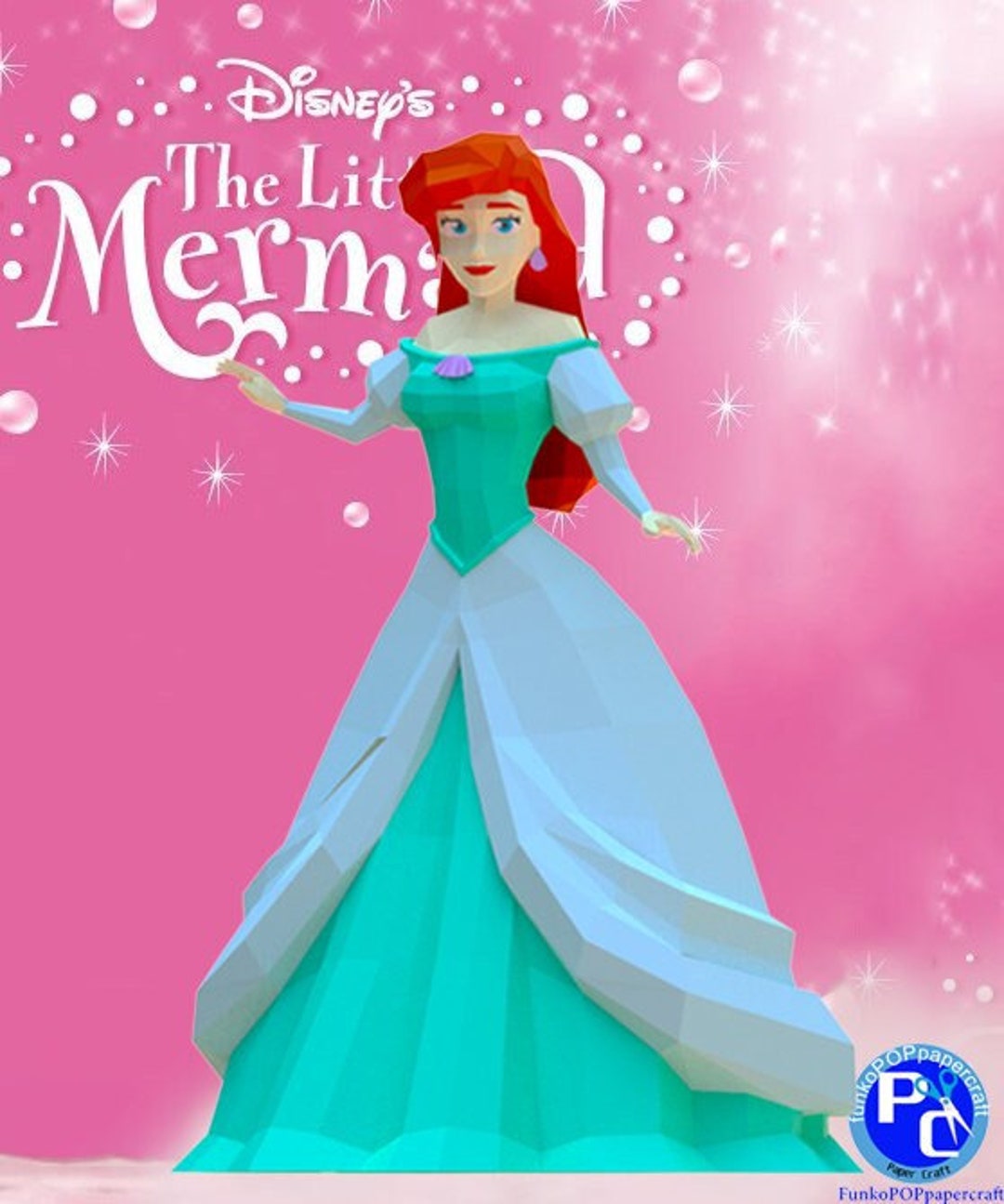 Ariel Papercraft, Princess Papercraft, the Little Mermaid, Doll, DIY ...