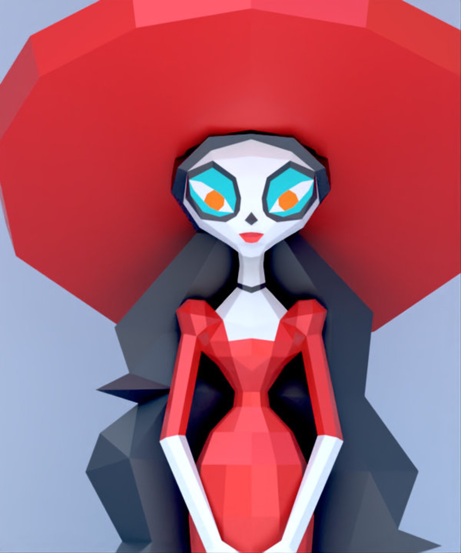Catrina Papercraft, Day of the Dead, Book of Life, Lowpoly Papercraft ...