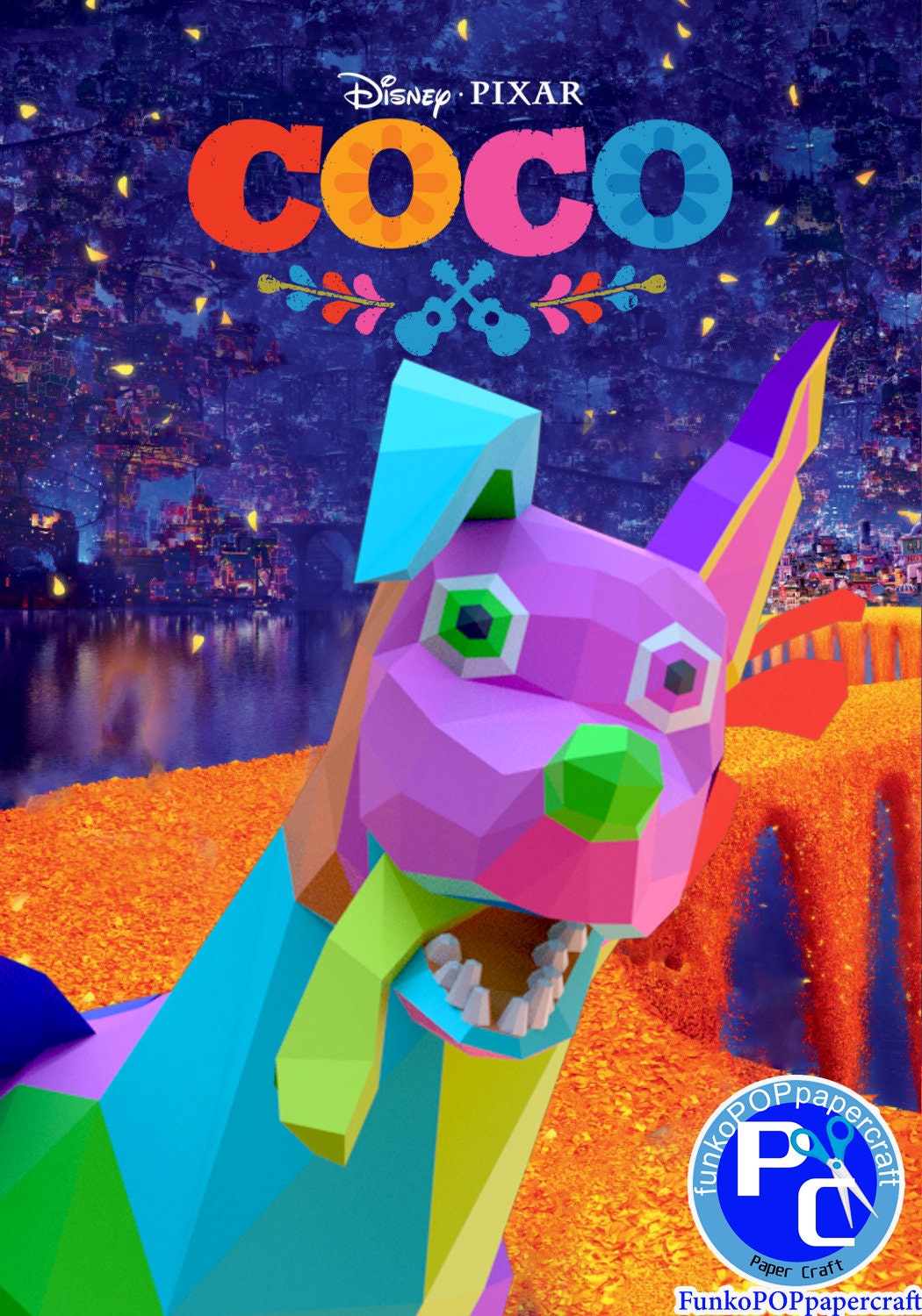 Dante Papercraft, Alebrije, Coco, 3d Papercraft, PDF, DIY, Crafts, Day ...