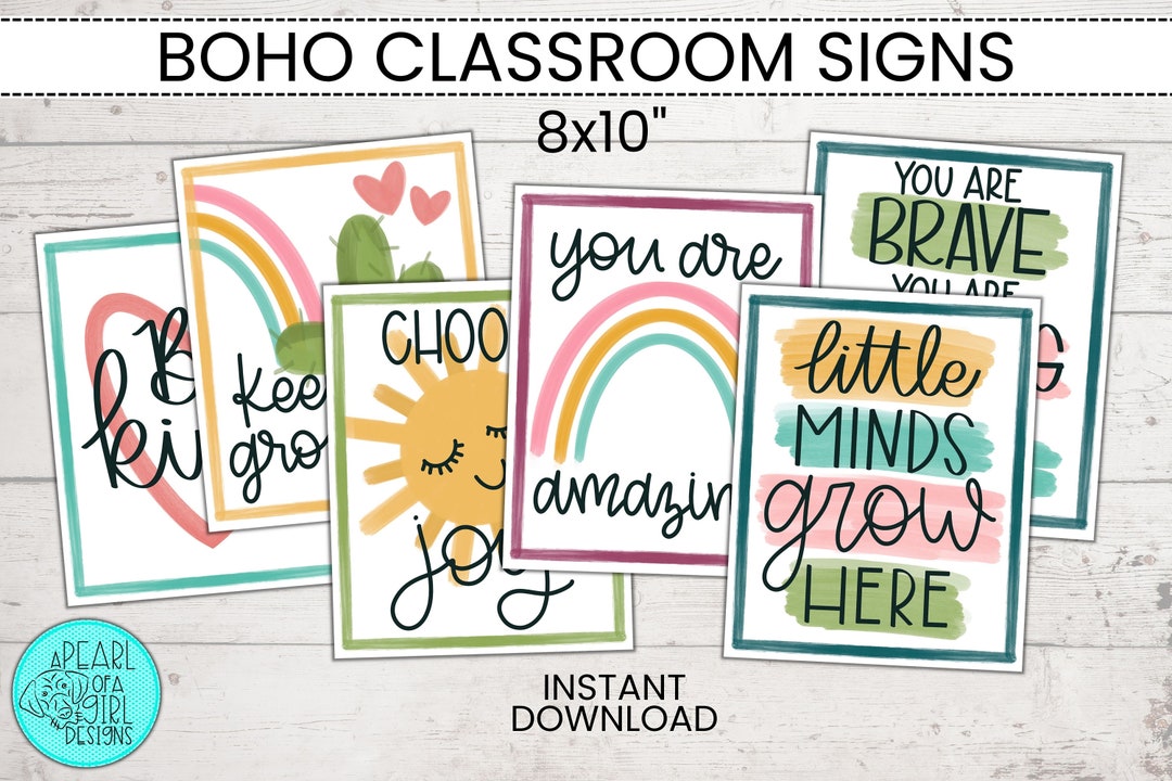 Bohemian Classroom Signs, Printable Signs, Class Printable, BOHO ...