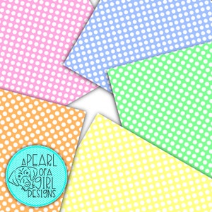 Pastel Polka Dots, Digital Paper Pack, Polka Dot Paper, Rainbow Paper ...