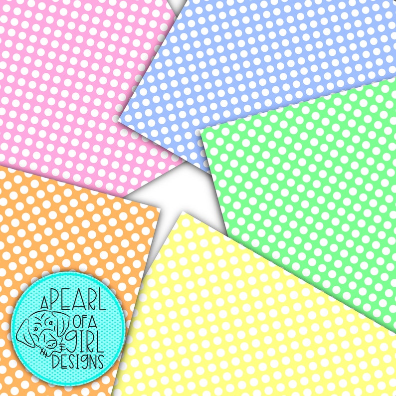 Pastel Polka Dots Digital Paper Pack Polka Dot Paper - Etsy
