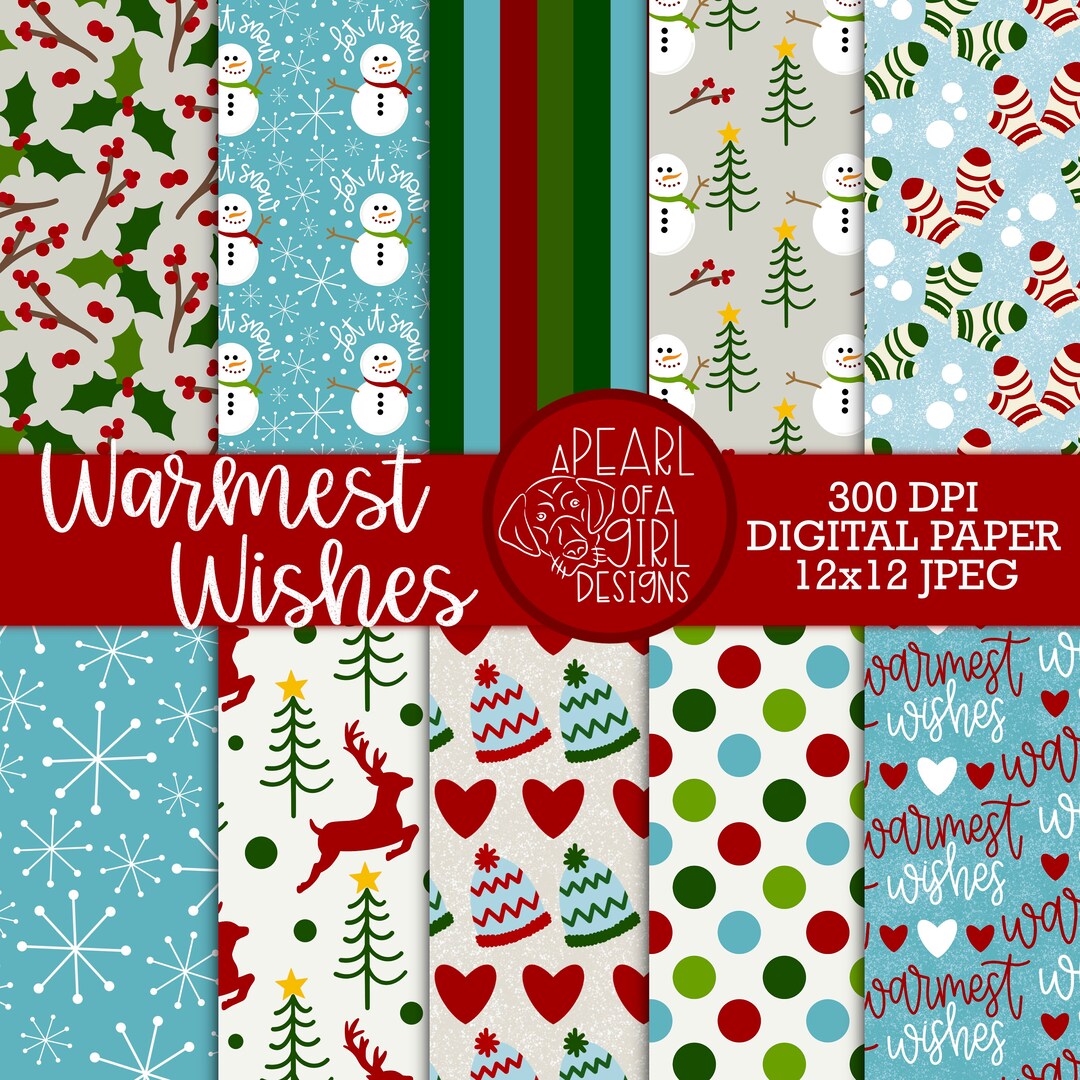 Papel Digital de Navidad, Patrón Sin Costuras, Papel de Navidad, Papel ...