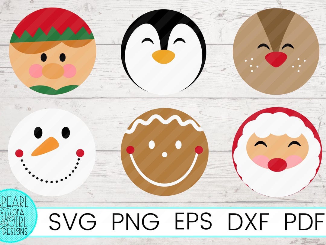 Christmas Faces SVG Bundle, Christmas Ornaments SVG, Christmas Faces ...