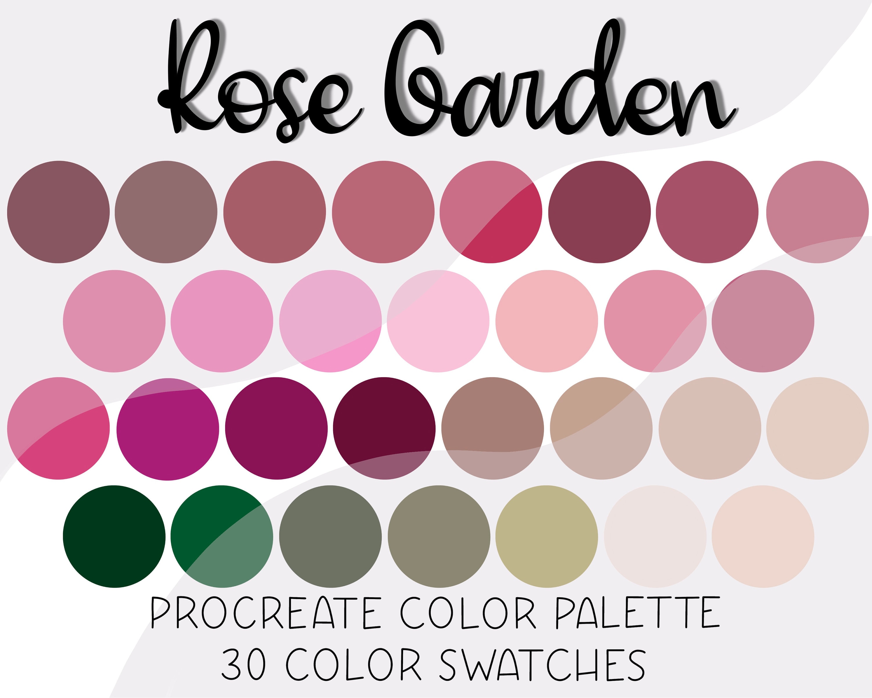 Rose Garden Color Palette, Procreate Palette, Color Swatches, Digital ...