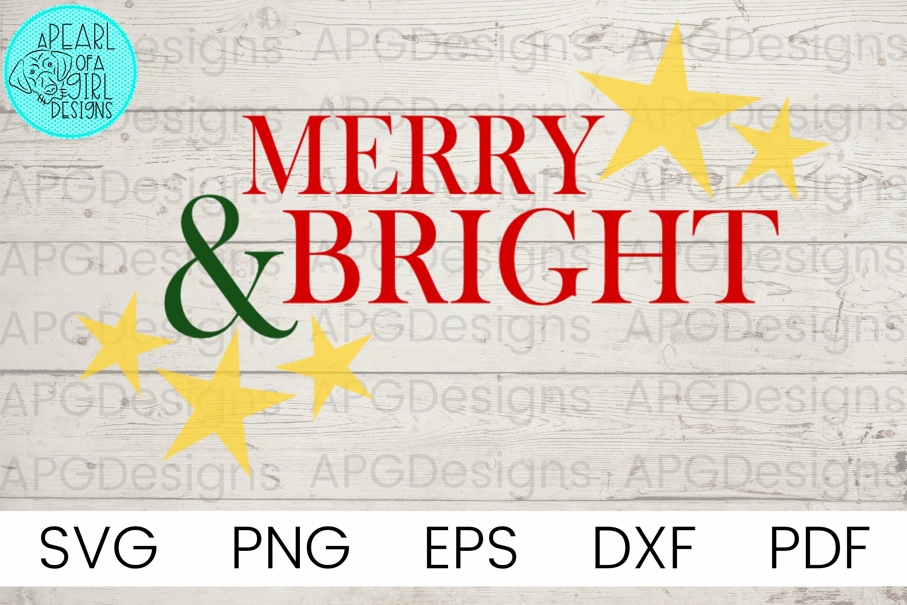 Merry and Bright SVG PNG DXF, Merry Christmas Svg, Merry and Bright ...