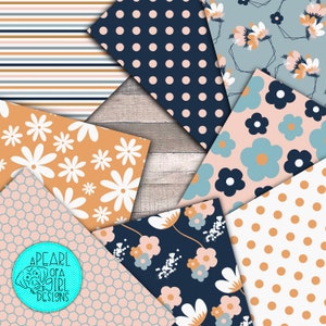 Blossoms Digital Paper, Floral Digital Paper, Floral Scrapbook Paper ...