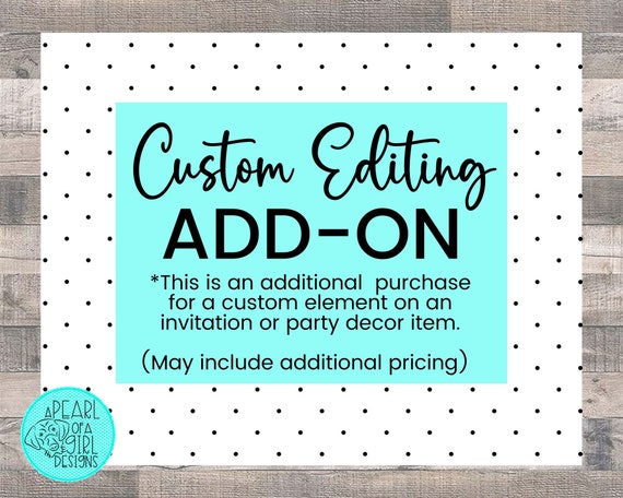 Customized/edited Digital Product ADD-ON - Etsy